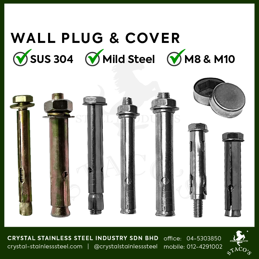 STACOS Stainless Steel 304 M8 M10 Wall Plug Sleeve Anchor External Hex ...