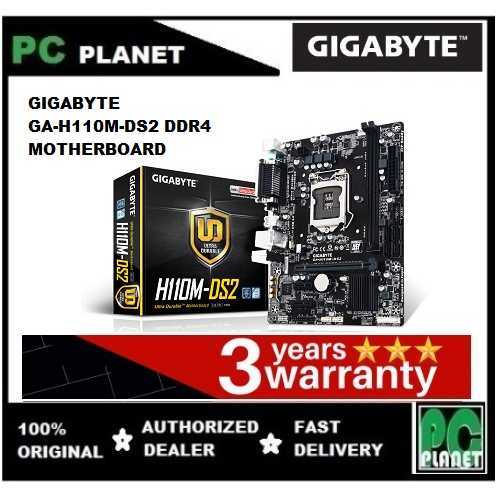 Gigabyte H110M-DS2 LGA 1151 Socket 3 PCI-E Slot M-ATX Ultra Durable ...