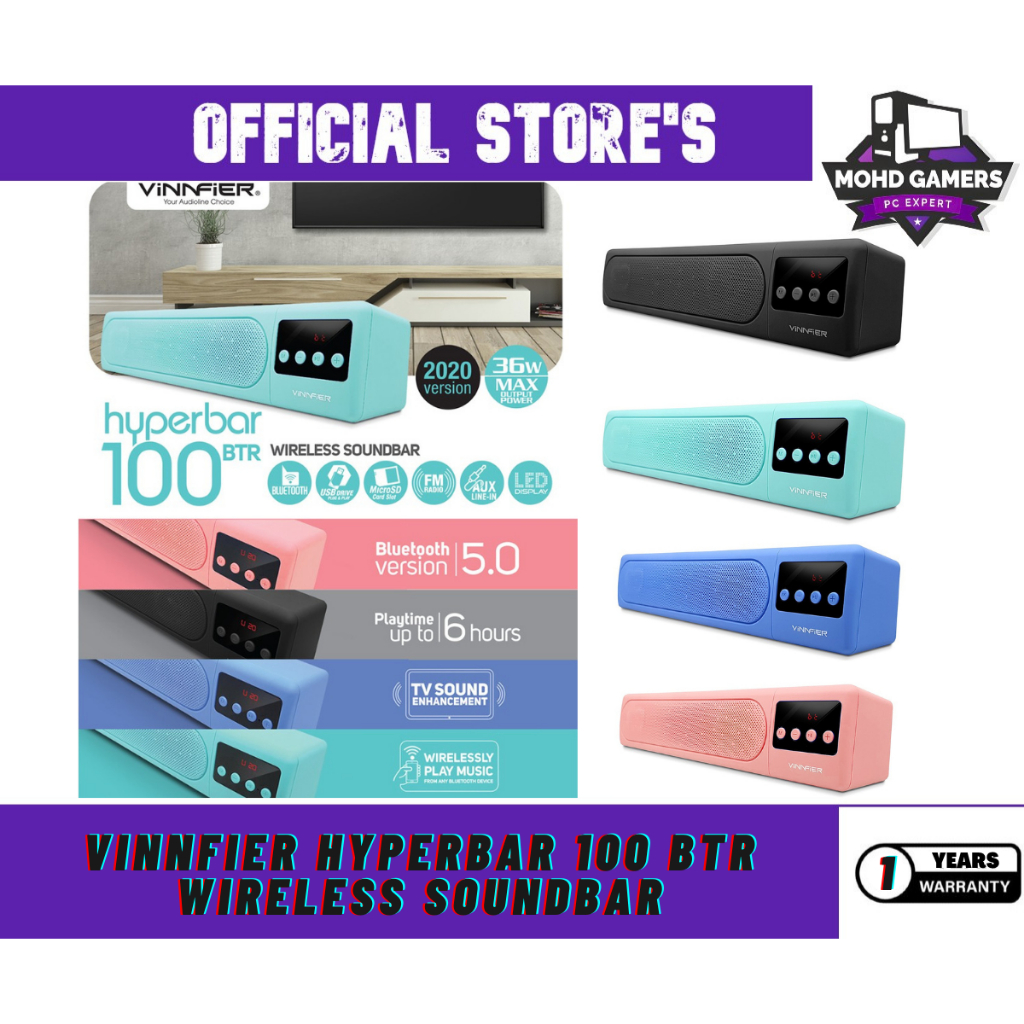 VINNFIER HYPERBAR 100 BTR WIRELESS SOUNDBAR | Shopee Malaysia