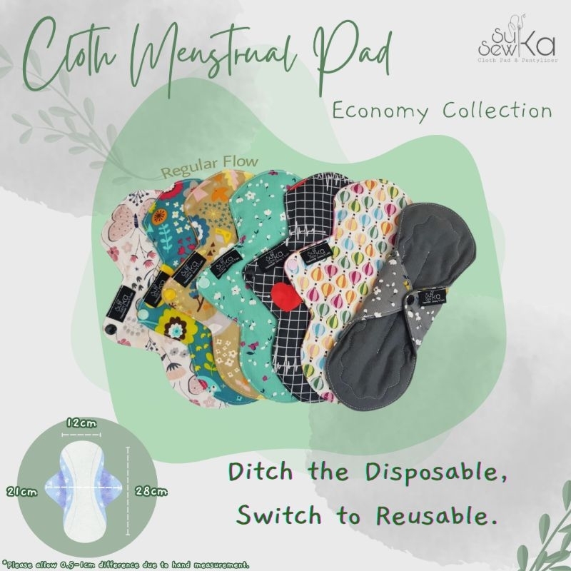(KOLEKSI PAD KAIN REGULAR EKONOMI)Cloth Menstrual Pad Regular/Cloth Pad ...