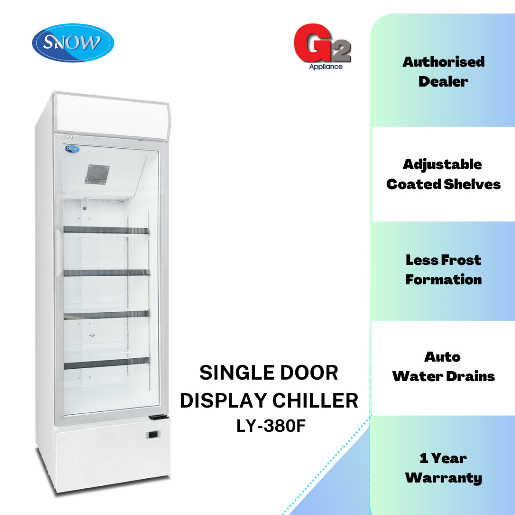 SNOW SINGLE DOOR DISPLAY CHILLER 370L LY380F [READY STOCK]-SNOW ...