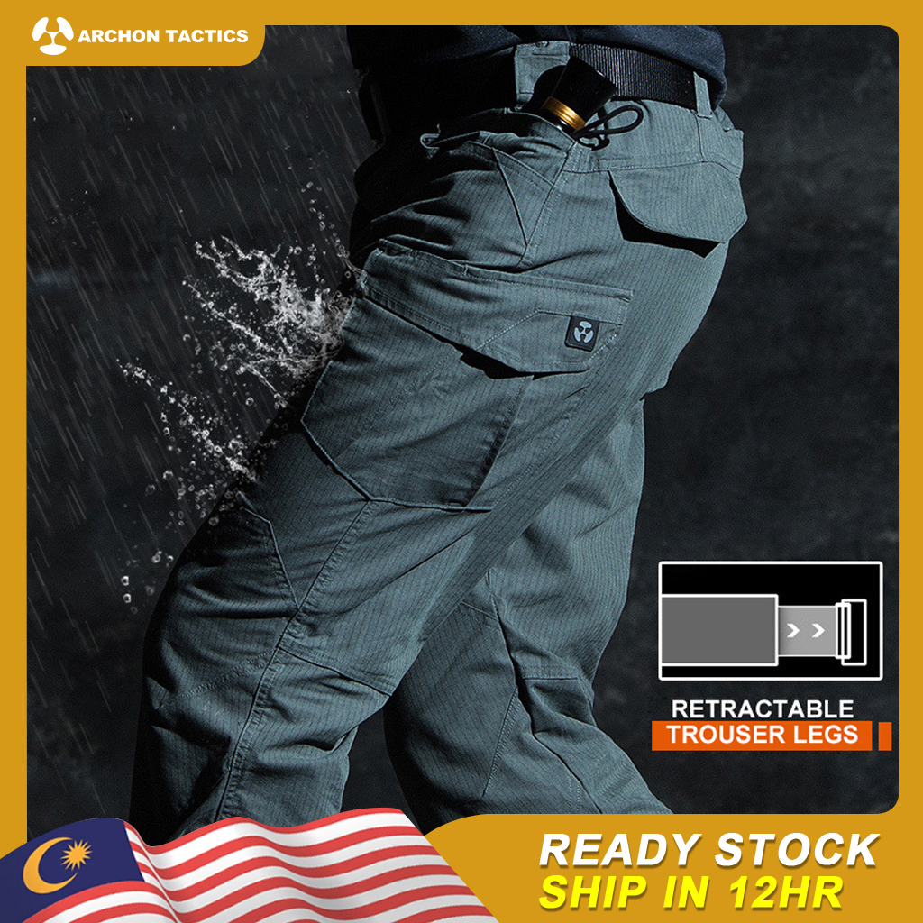 IX10 S.archon Tactical Pants Waterproof Cargo Men Slim Fit Pant ...