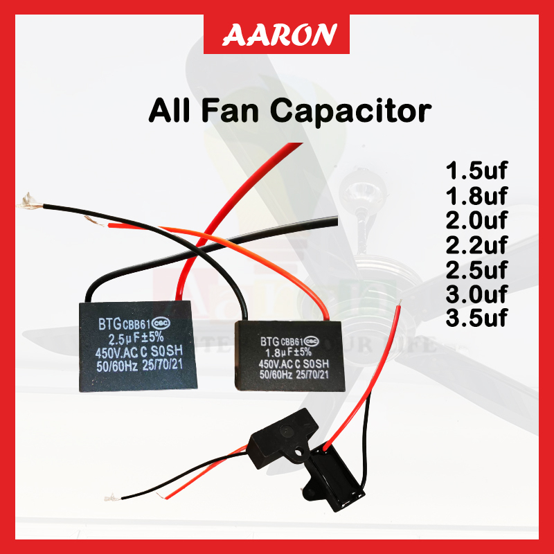 Fan Capasitor Use For All fan 1.5uf 2.0uf 2.5uf 3uf 3.25uf 3.5uf 4uf ...