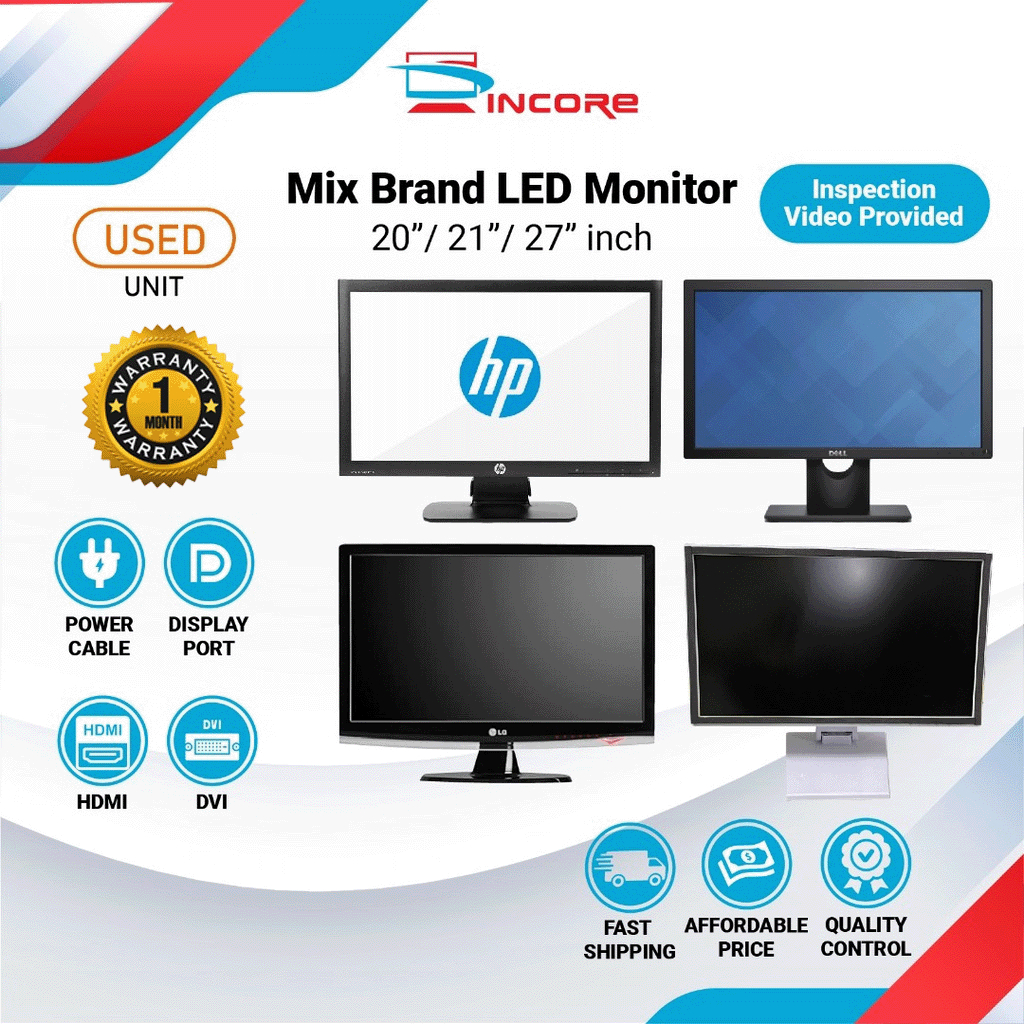 Mix Brand Universal 19 20 21 Inch Monitor LED LCD Display VGA DVI DP ...