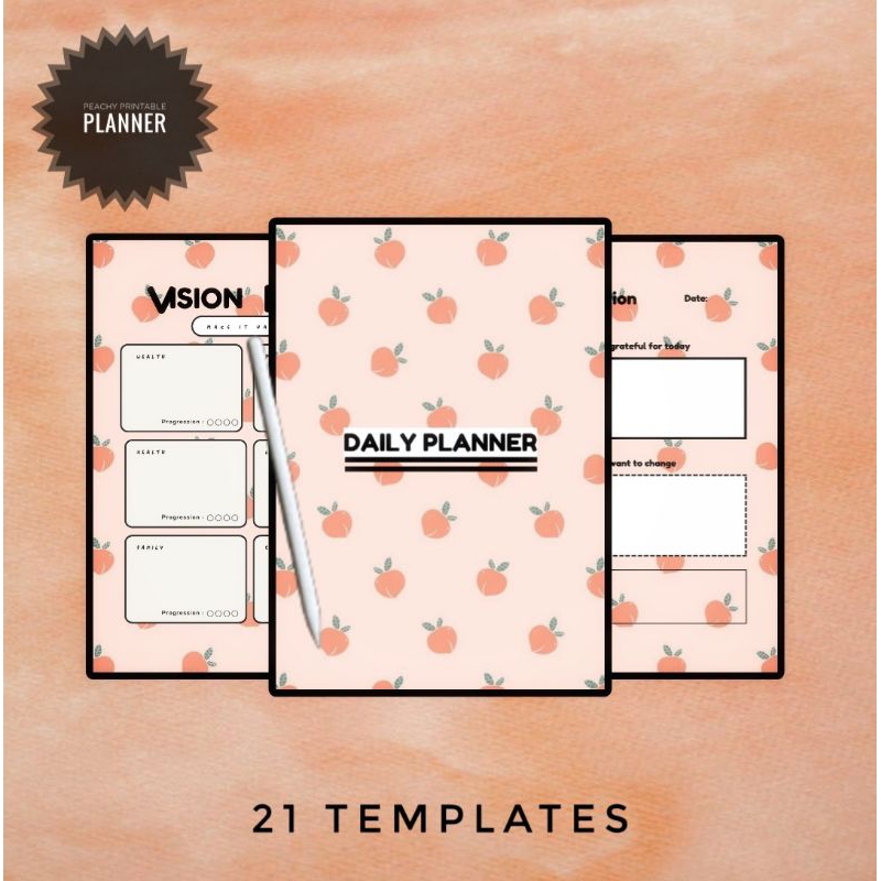 PEACHY PEACHY DAILY PLANNER | STUDENT NOTES | PRINTABLE A4 PLANNER ...
