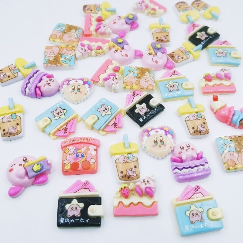 10, 50pcs/pack Mix Resin Flatback Glossy Kirby Wallet Mixed DIY Cream ...