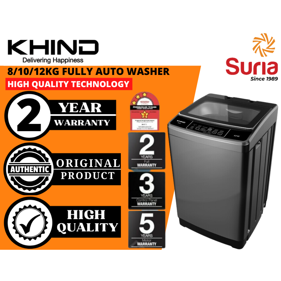 (Free Delivery Penang,Kedah & Perlis)Khind 8kg/10kg/12kg Fully Auto ...