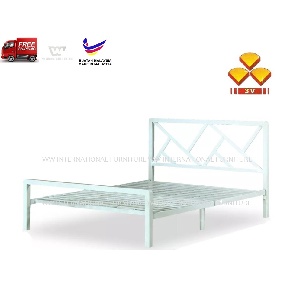 🔥BEST SELLING🔥 3V Super Strong Base Queen Metal Bed Frame / Katil Besi ...