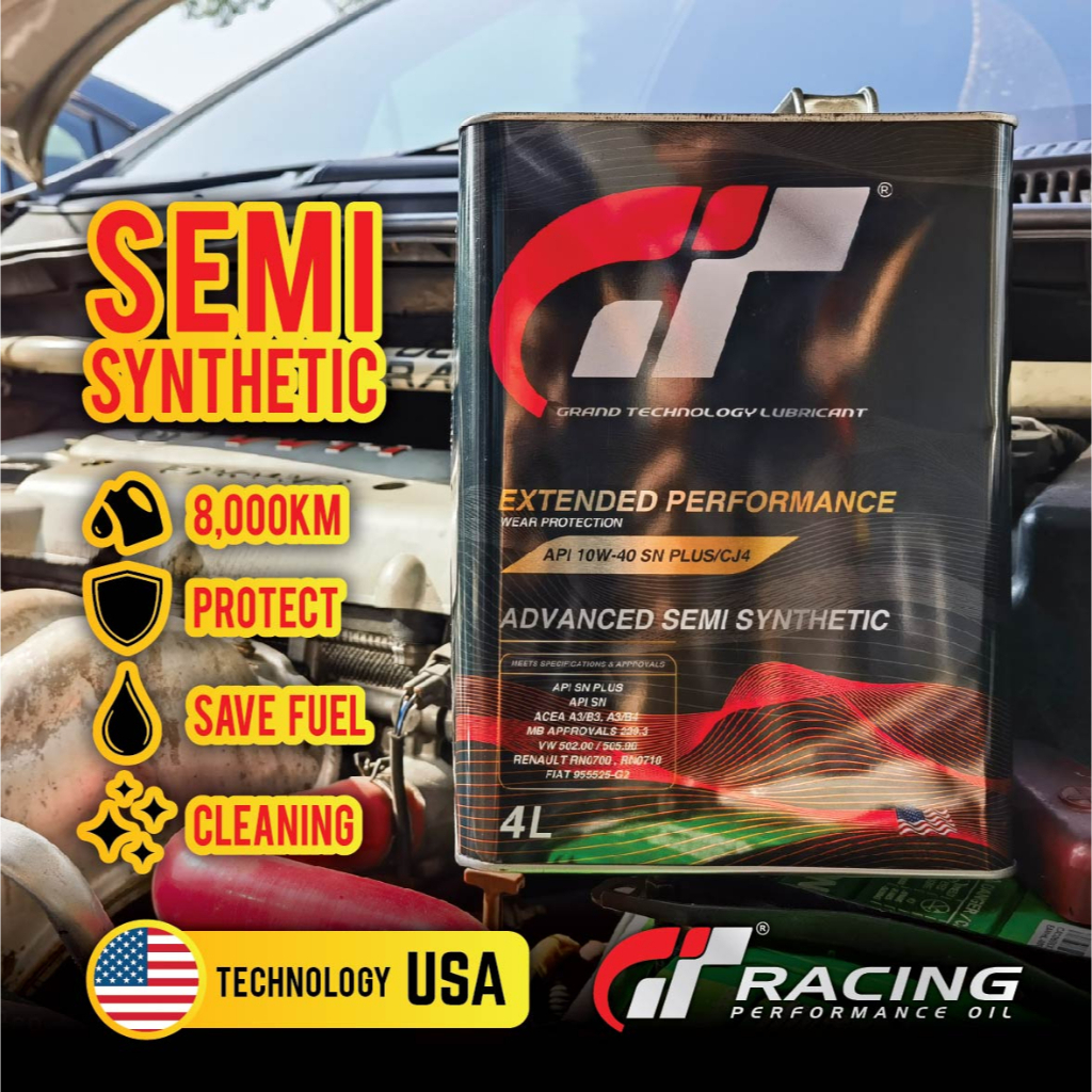 GT 10W40 Semi Synthetic Car Engine Oil 4L & 1L - Minyak Hitam Enjin ...