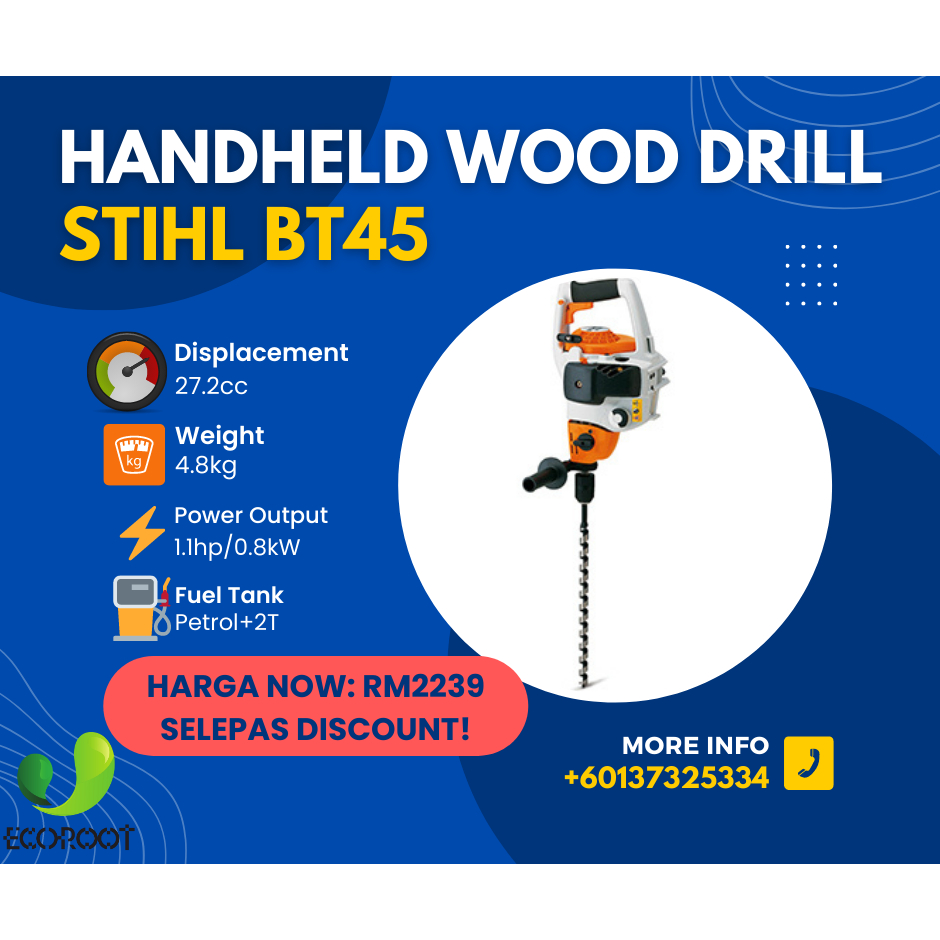 ECOROOT:100% ORIGINAL STIHL BT45 Hand-Held Petrol Drill MACHINE ...