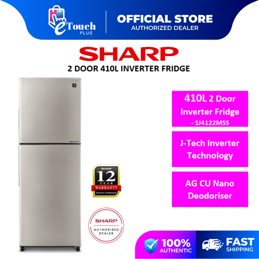 2023 NEW MODEL SHARP (SJ4122MSS) 2 DOOR 410L INVERTER FRIDGE | Shopee ...