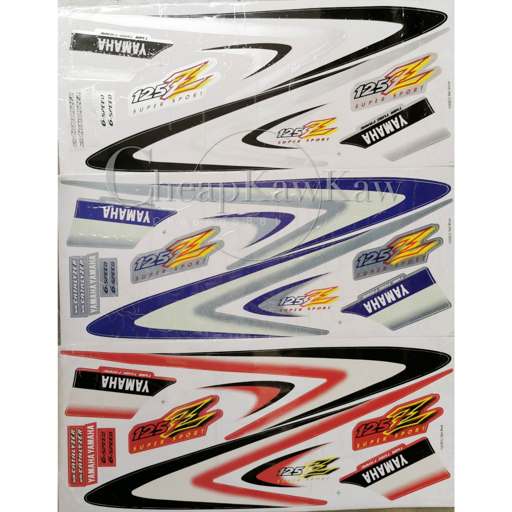Y125 125Z Y125Z ( 1 ) Body Cover Stripe Sticker - Silver / Blue / Red ...
