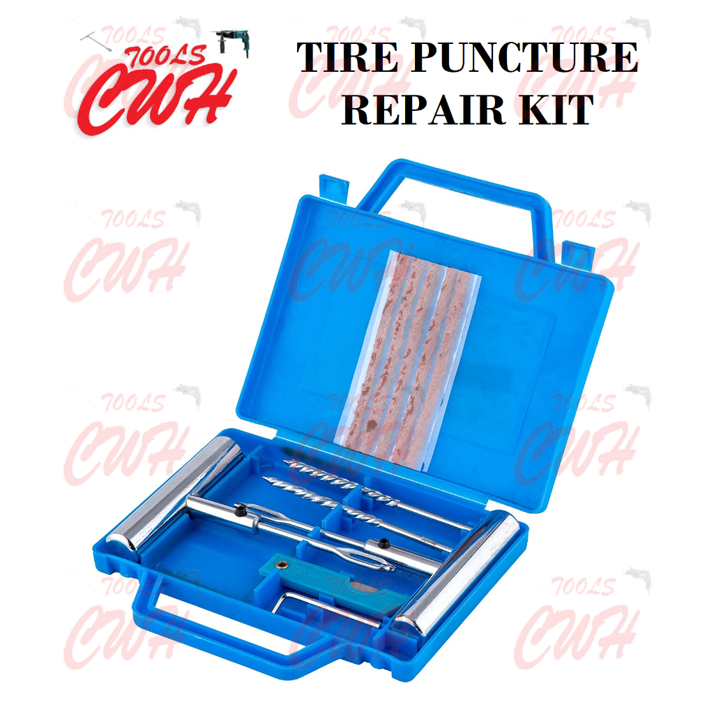 TIRE TYRE PUNCTURE TUBELESS EMERGENCY REPAIR KIT PLUG SET CAR ...
