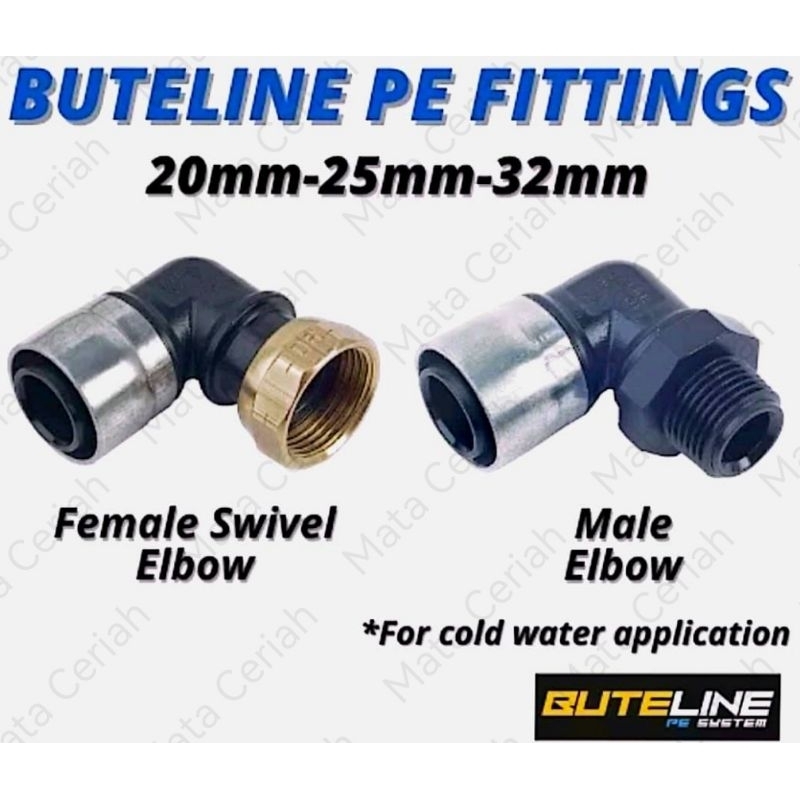 BUTELINE PE Fitting Female Swivel Elbow Male Elbow For Poly HDPE Pipe ...
