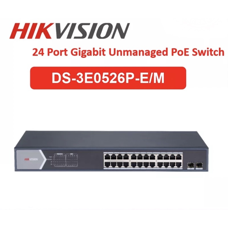 HIKVISION 24 Port Gigabit Unmanaged POE Switch Store-and-Forward ...