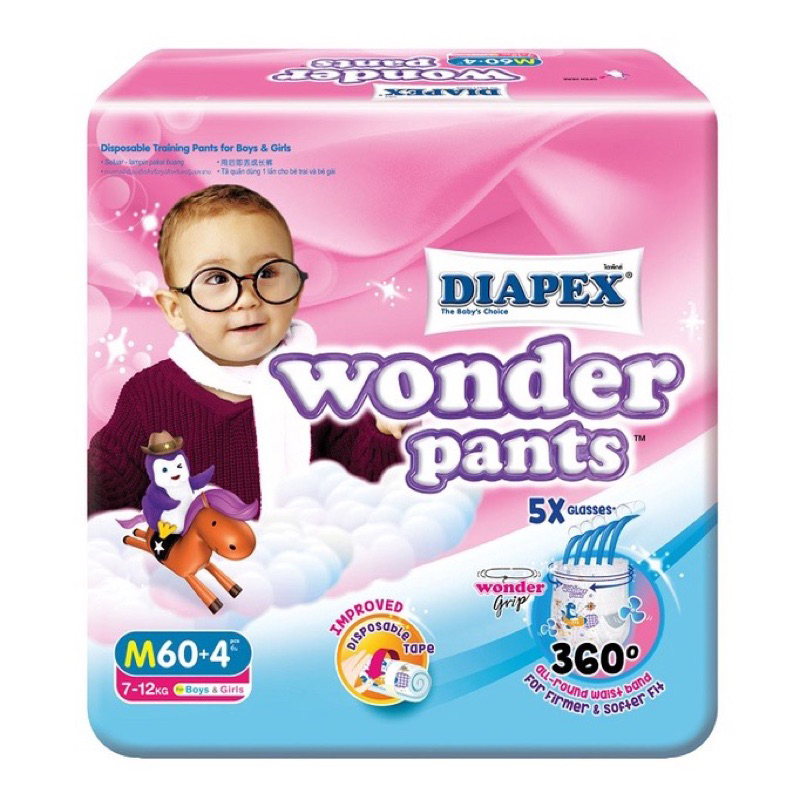 Diapex Wonder Pants M60+4 , L50+4 , XL40+4 , XXL32+4 ( 3packs) | Shopee ...