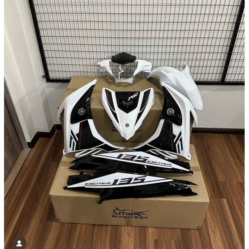 MAGIC BOY COVER SET CUSTOM LC135 V4-V7 WHITE-BLACK EXCITER 135 VIETNAM ...