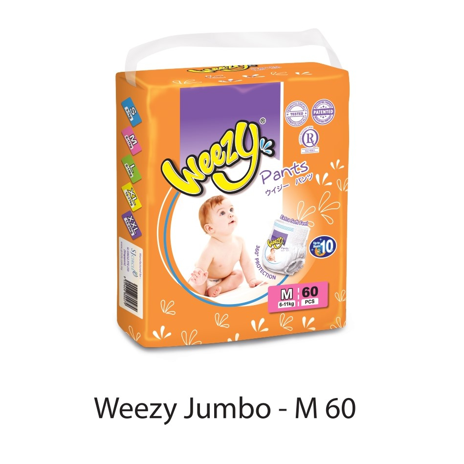Weezy Disposable Baby Diaper Pants (S68 / M60 / L54 / XL48 / XXL40 ...
