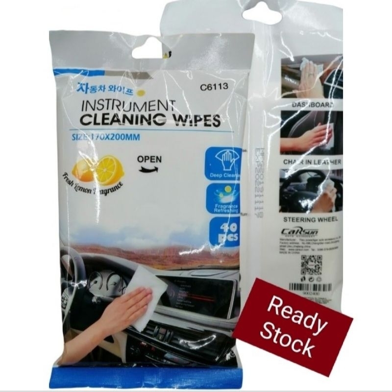 (Ready Stock) Carsun Antibacterial Car Instrument Cleaning Wipes ...