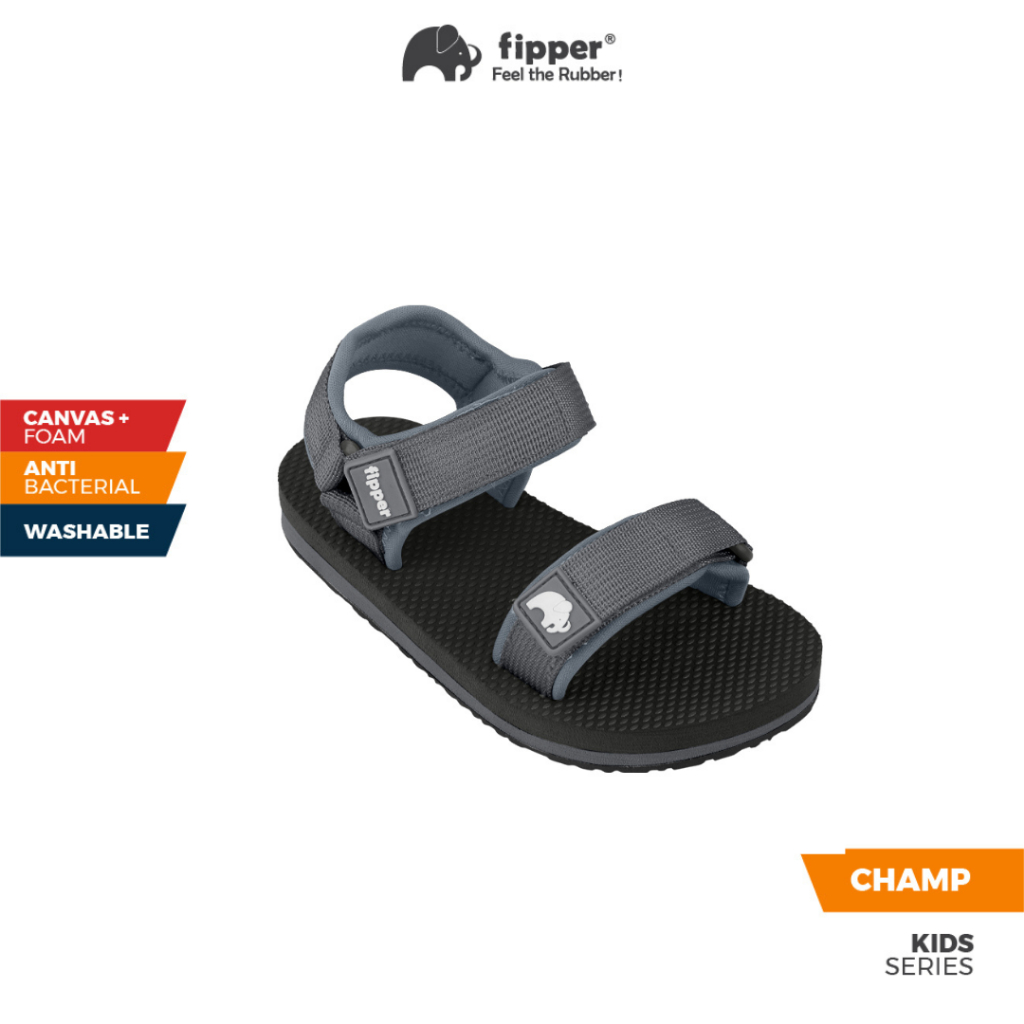Fipper Champ Non-Rubber for Children in Black / Grey (Dark) | Shopee ...
