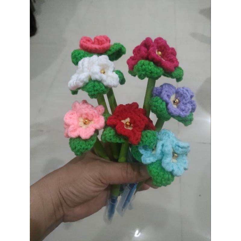 crochet flower pen (finished product) | Shopee Malaysia