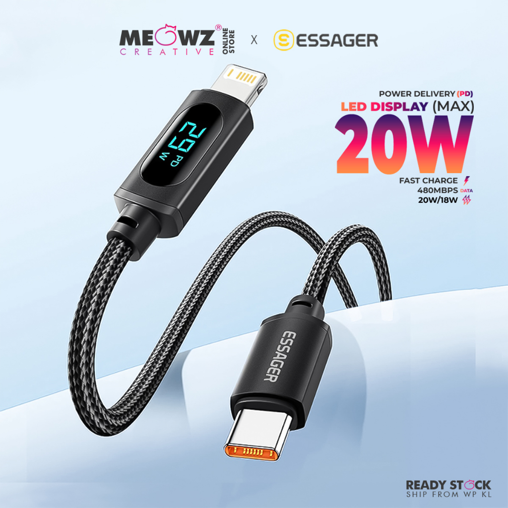 Essager Type-C to iP PD 20W Fast Charging Cable up to 29W with ...