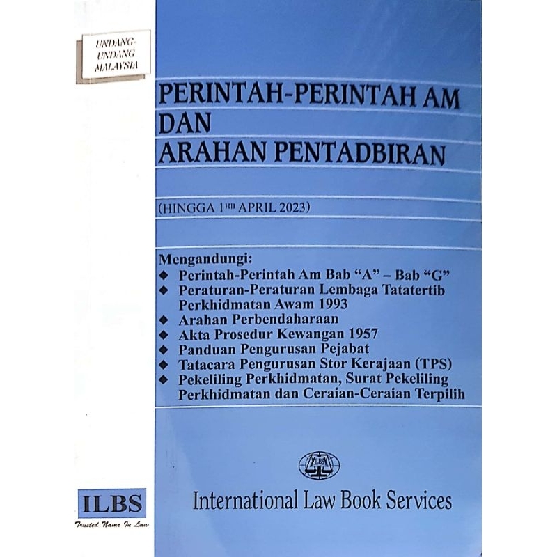 [ ILBS ] Perintah-Perintah Am Dan Arahan Pentadbiran 2023 Buku Akta Law ...
