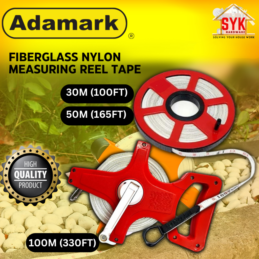 SYK Adamark 30M 50M 100M Fiberglass Measuring Tape A Type Retractable ...