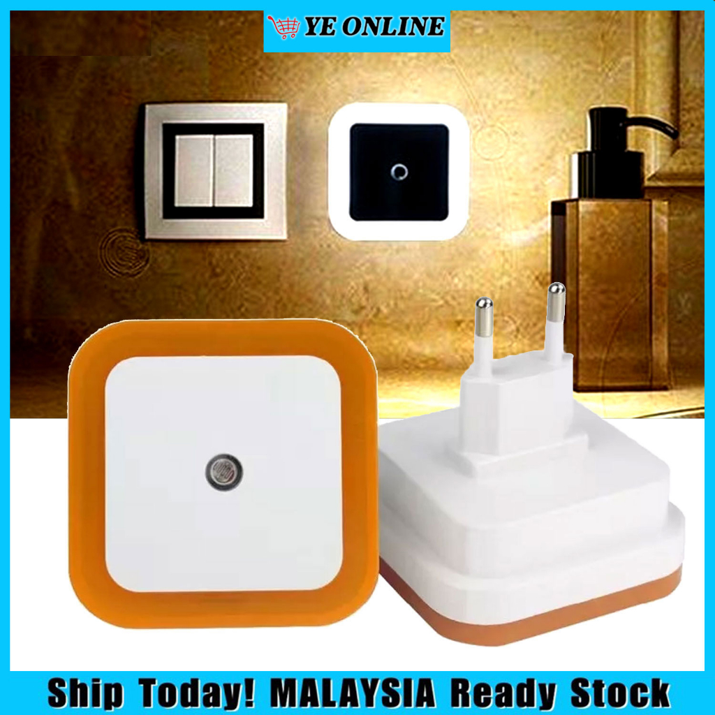 LED Light Socket Plug Automatic Night Auto Sensor Lamp Indoor Bedroom ...