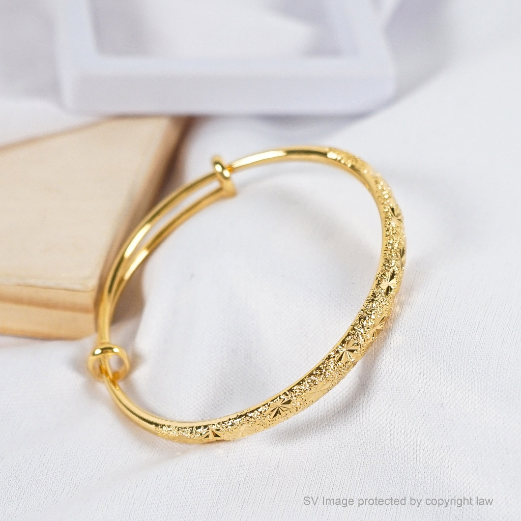 24K Gold Plated Emas Korea Bangle Cute Gold Jewellery Gelang Tangan ...