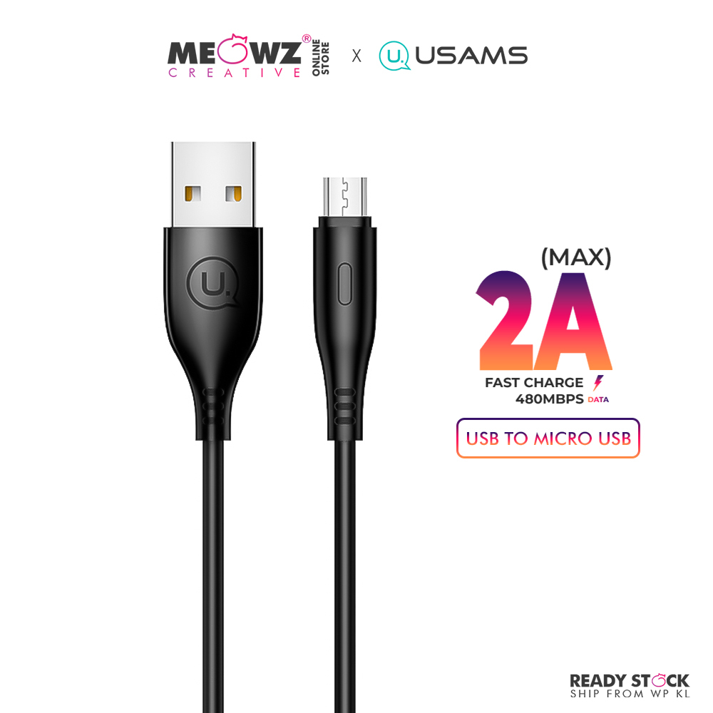 USAMS USB to Micro Usb Fast Charging Cable up to 2A Speed Solid Round ...