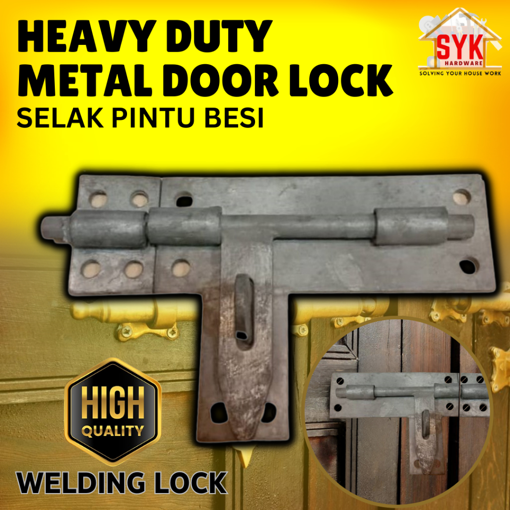 SYK 1Pcs Heavy Duty Metal Door Latch Lock Welding Heavy Metal Door Lock ...