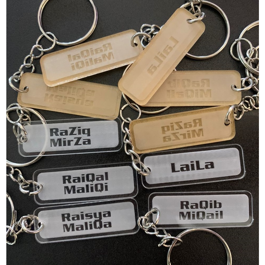 Siap 1 Hari - Keychain Acrylic Budjet Murah-Custome Made Nama / No Plat ...
