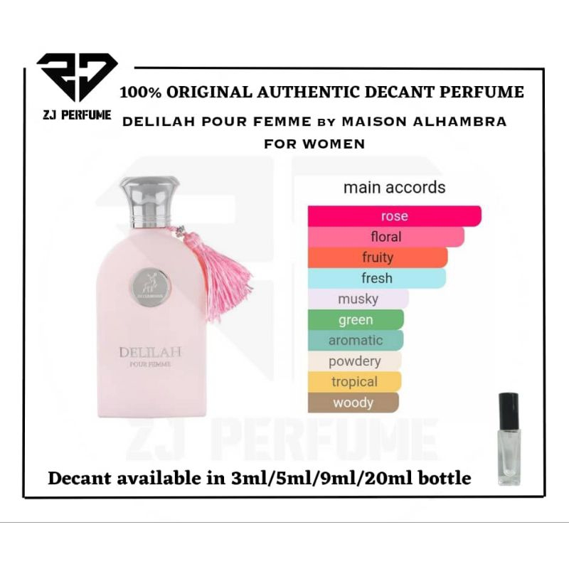 ORIGINAL AUTHENTIC DECANT PERFUME/DELILAH POUR FEMME EDP | Shopee Malaysia