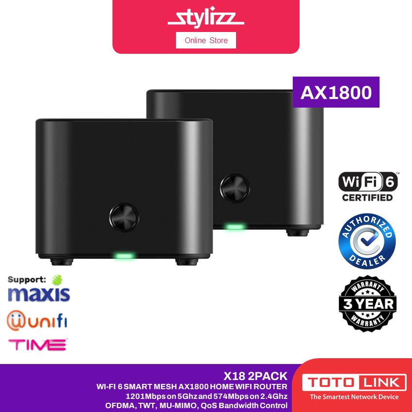 TOTOLINK X18 WI-FI 6 SMART MESH AX1800 HOME WIFI ROUTER | Shopee Malaysia