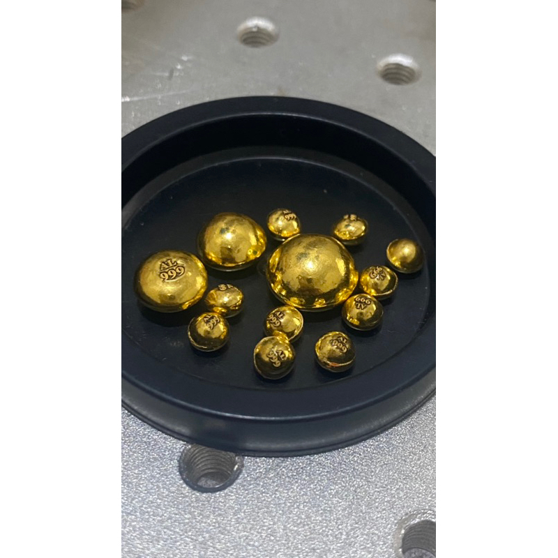(Ready Stock) 999 Pure Gold Gold Bean/Nugget Free mini glass bottle ...