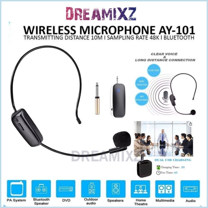 Mini 3.5mm & 6.5mm Head-mounted Wireless Microphone Condenser Ay-101/AY ...