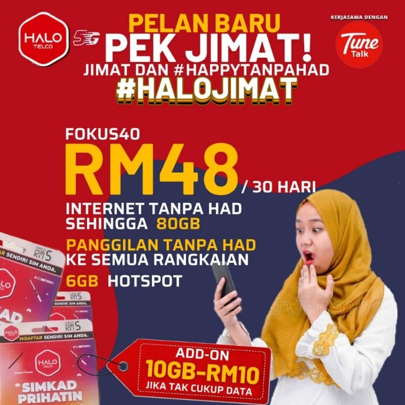 Tune Talk Halo Telco Simkad PADU🔥🔥4G 2023 Unlimited Data | Shopee Malaysia