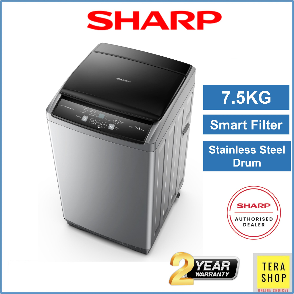 Sharp 7.5KG / 8.5KG/ 9.5KG Fully Auto Washing Machine Mesin Basuh Top ...