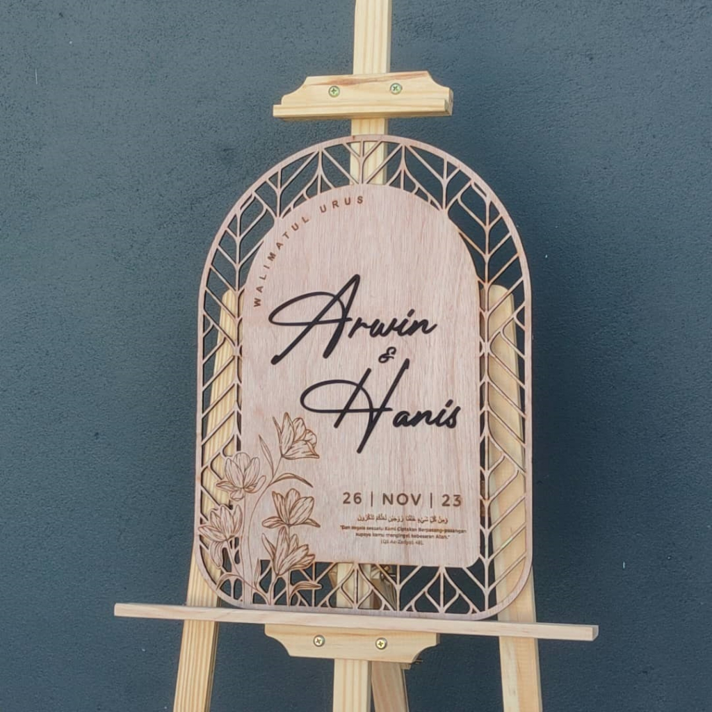 Welcome Board Custom / Welcome Board Kayu / Wood Welcome Board Nama ...