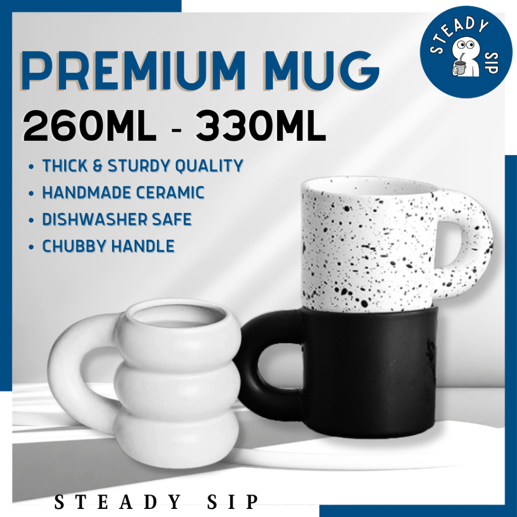 Steady Sip Premium Mug for Coffee Tea Hot Drink Thick Mug Cawan Office ...