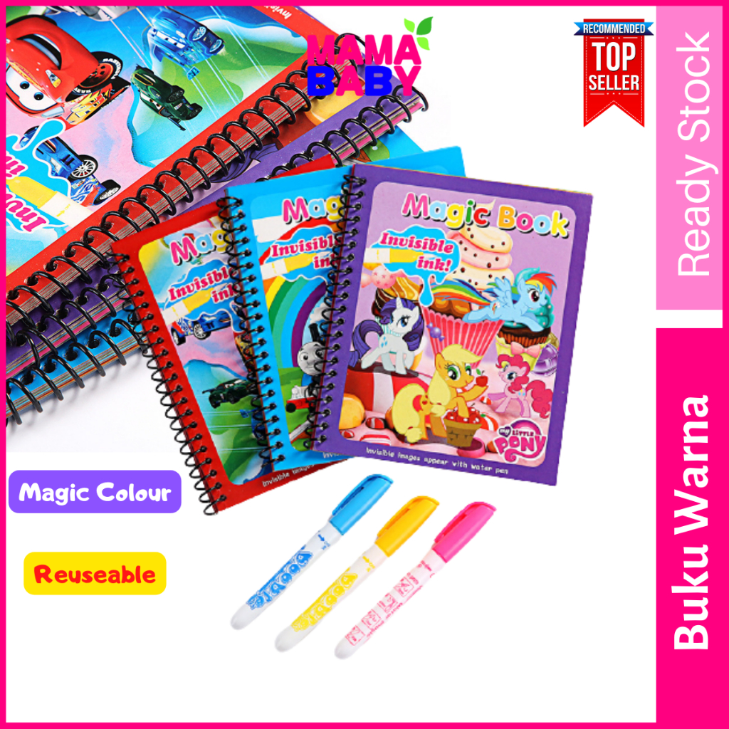 Magic Book Colour for Kids Pensil Buku Warna kanak kanak buku warna ...