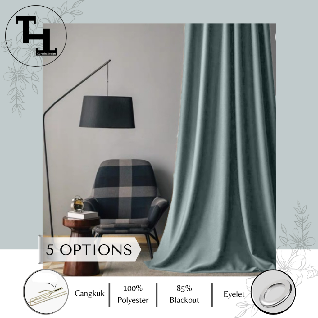 G5 BLUE PASTEL COLOR - Ready Made Curtain!! Siap Jahit Langsir Rumah ...