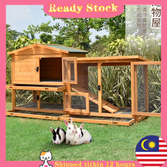 Rabbit Cage Bunny Pigeon Chicken Coops Pet House Sangkar Arnab Reban ...