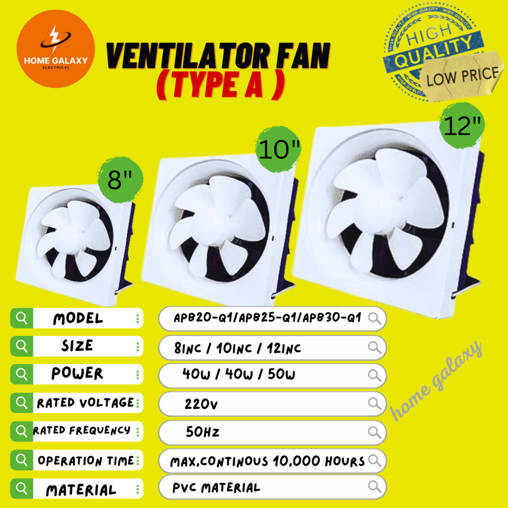 🔥SIRIM APPROVE🔥HOT ITEM 🔥Wall / Ceiling Exhaust Fan 6" / 8" / 10" / 12 ...