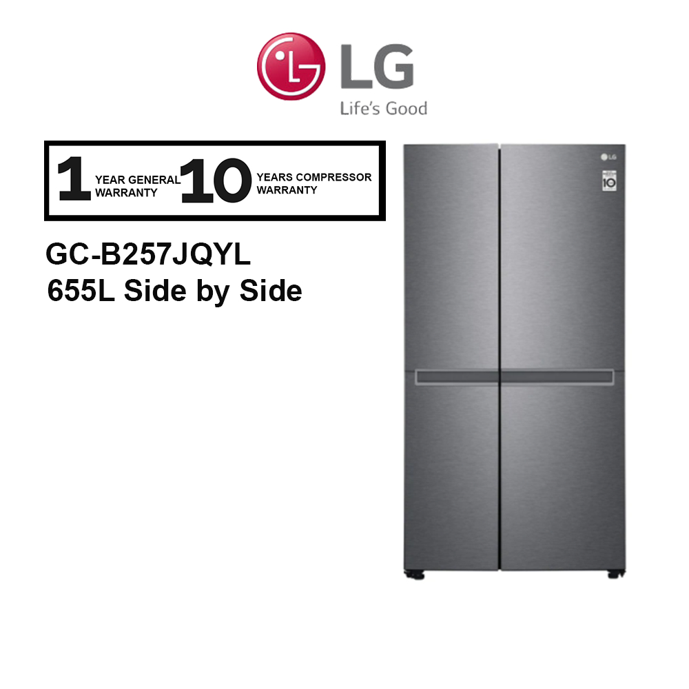 LG 655L, Side-by-Side Fridge GC-B257JQYL in Dark Graphite Inverter ...