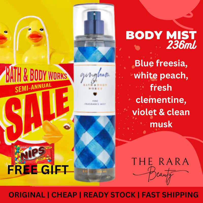 Bath & Body Works Gingham Body Mist - Fresh, Classic Scent - Timeless ...