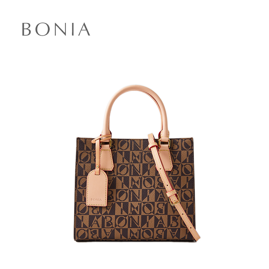 Bonia Beige Veronica Monogram Small Satchel Bag | Shopee Malaysia