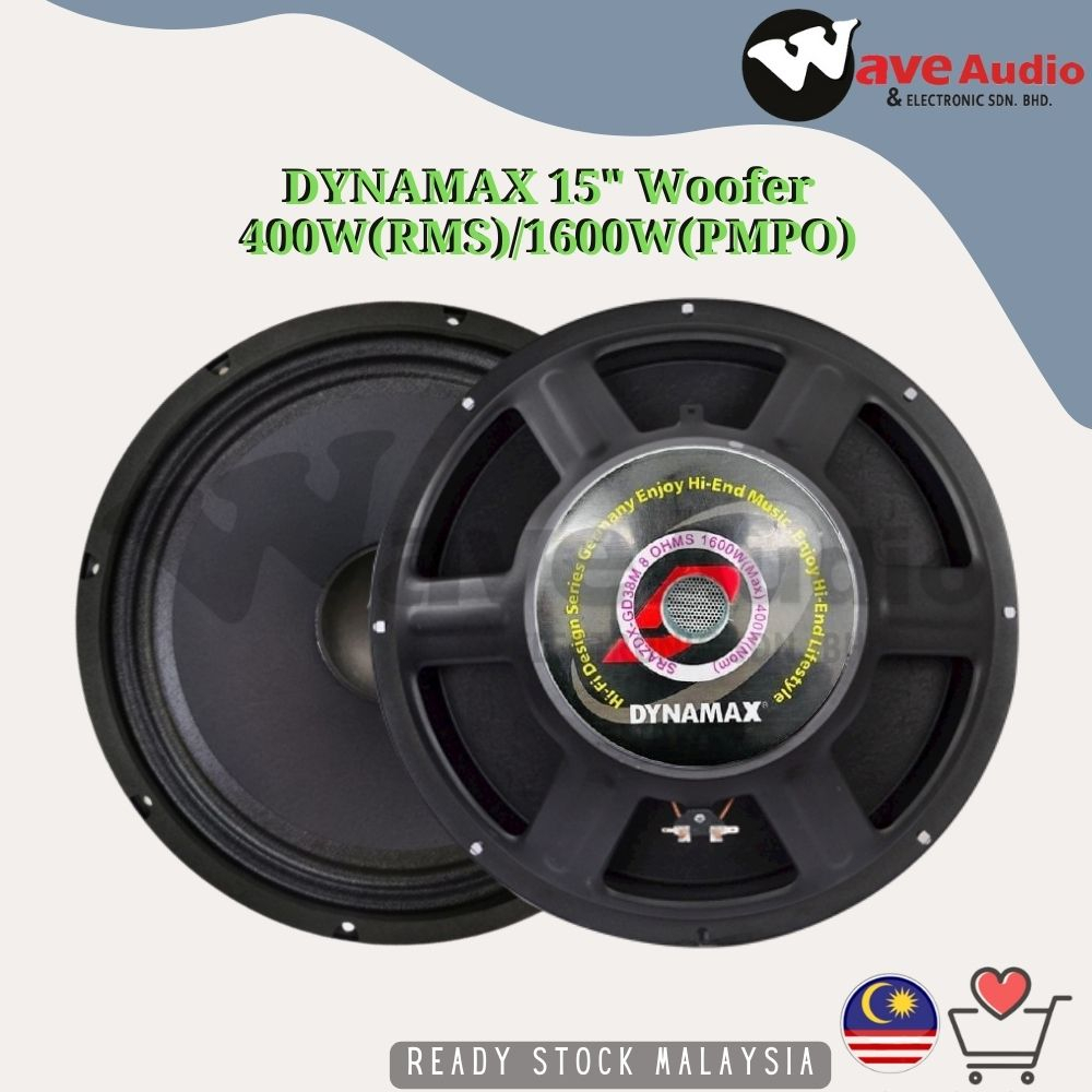 DYNAMAX GD38M / GD-38M 15" INCH 8OHM 1600W/400W METAL SPEAKER WOOFER UNIT -SRAZDX-GD38M (1unit ...