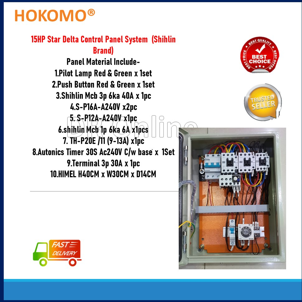 15HP STAR DELTA CONTROL PANEL SYSTEM ,BRAND SHIHLIN/LS/CHINT | Shopee Malaysia